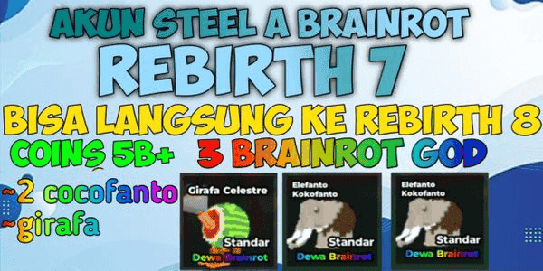 Rebirth Account 7 Plain (Read Description) - Steel A Brainrot